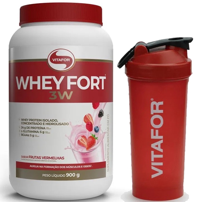 Whey Protein Whey Fort 3W 900g - Vitafor - WHEY FORT 3W (PT) 900G - VITAFOR - VITAFOR