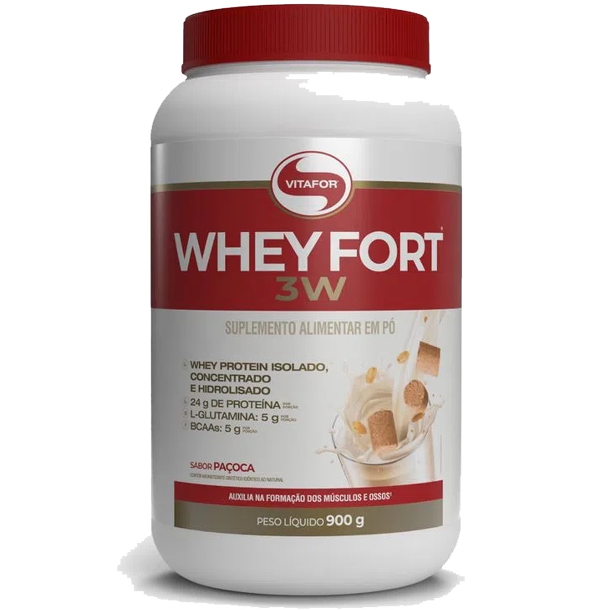 Whey Protein Whey Fort 3W 900g - Vitafor - WHEY FORT 3W (PT) 900G ...