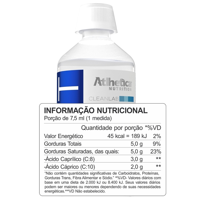 MCT Cleanlab C8 + C10 250ml - Atlhetica Nutrition - MCT CLEANLAB C8 + C10 (FR) 250ML - ATLHETICA ...