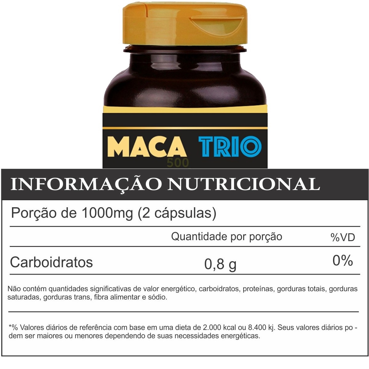 MACA PERUANA TRIO DE MACA C/60CAPS ( MIX DE FARINHA DE MACA AMARELA ...