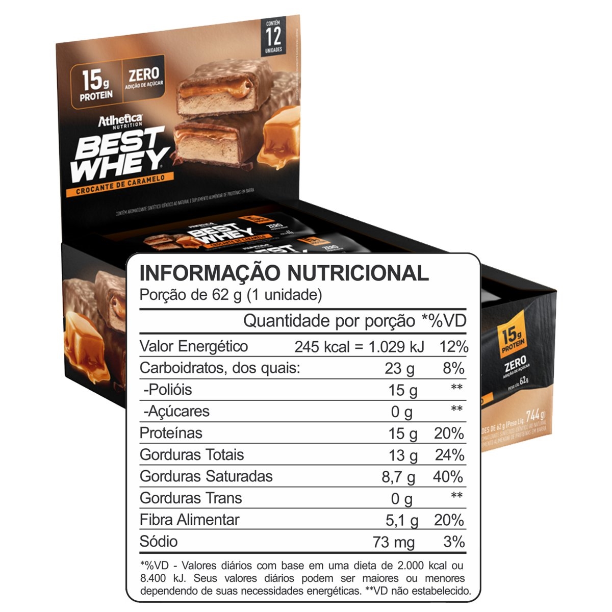 Barra de Proteína Best Whey Bar (12X62G) – Atlhetica - BEST WHEY BAR ...