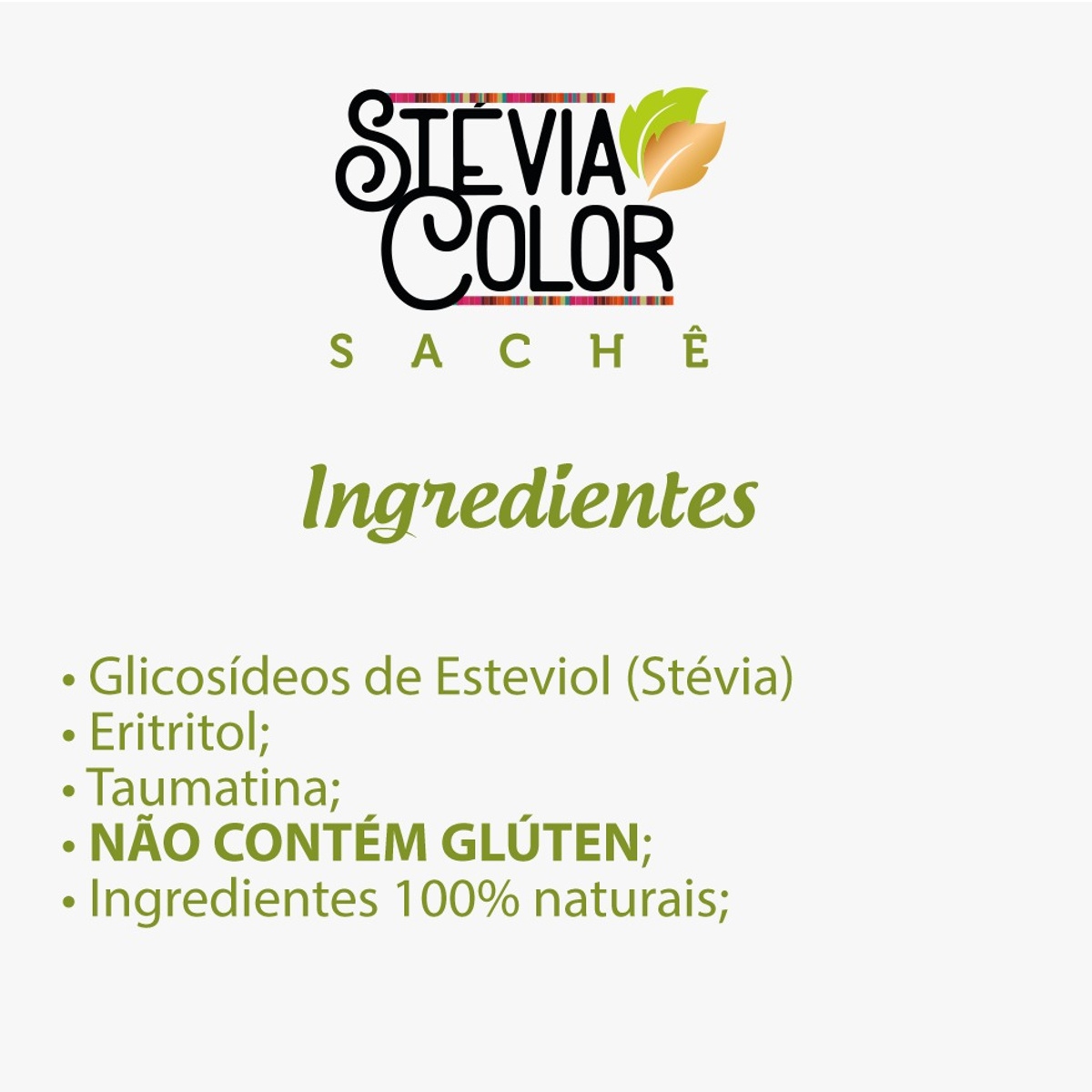 STEVIA COLOR ADOÇANTE NATURAL SEM RESIDUAL AMARGO (50SAC. x 800MG ...