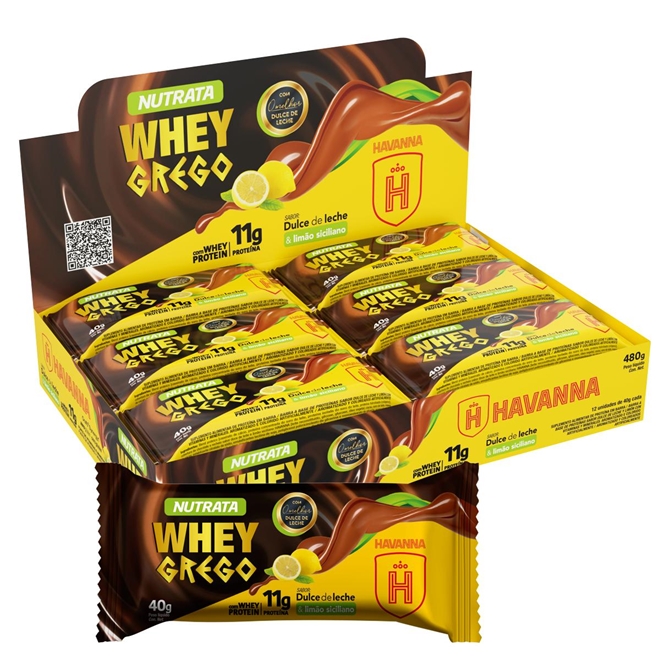 Barra de Proteína Whey Grego Havanna 12un x 40g - Nutrata - BARRA ...