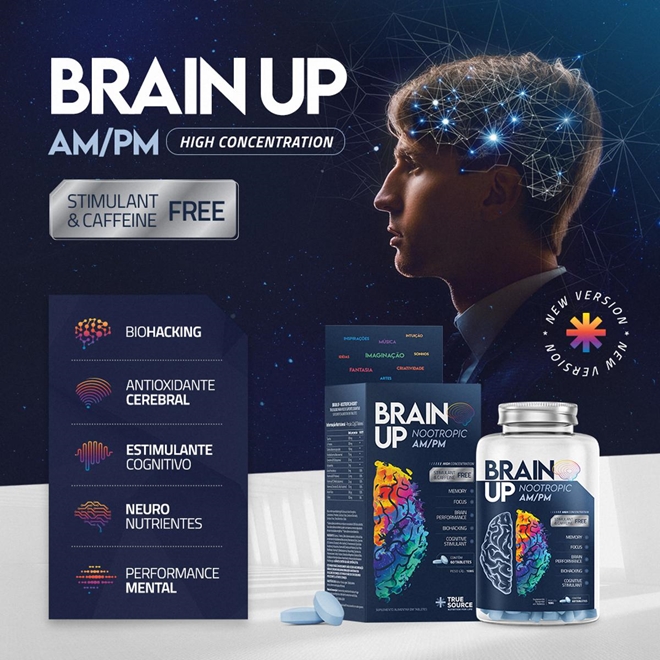 Nootrópico Brain Up AM/PM Sem Cafeína 60Tabletes - True Source ...