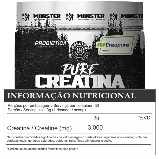 Creatina Creapure 150g Monster - Probiotica - CREATINA CREAPURE MONSTER ...