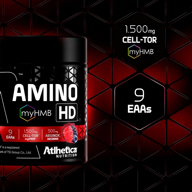 AMINO HD EAA'S (9 EAA'S + HMB + ARGININA HCL) 225G - ATLHETICA NUTRITION - AMINO HD EAA'S (9 EAA ...